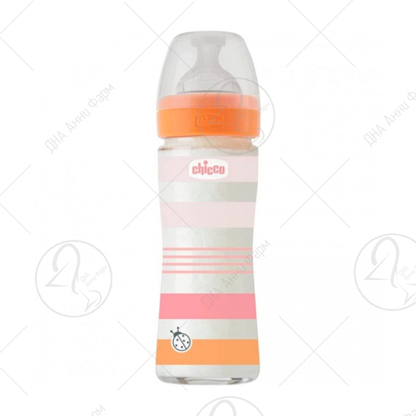 CHICCO Шише Well Being – Стакло – Женско 240ml - Аптека ДНА Анни Фарм